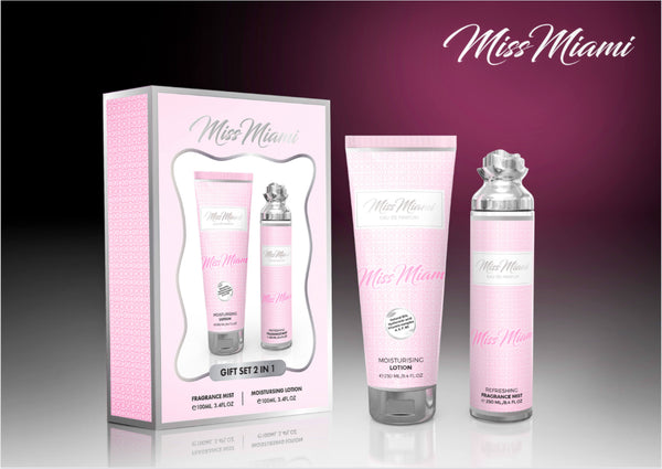 MISS MIAMI FRAGRANCE MIST + LOTION GIFT SET 2 IN 1 - 100ML (3.40z) BY ...